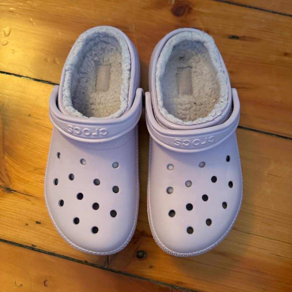 Crocs Classic Fuzz Lined Clog Lavender - Gem